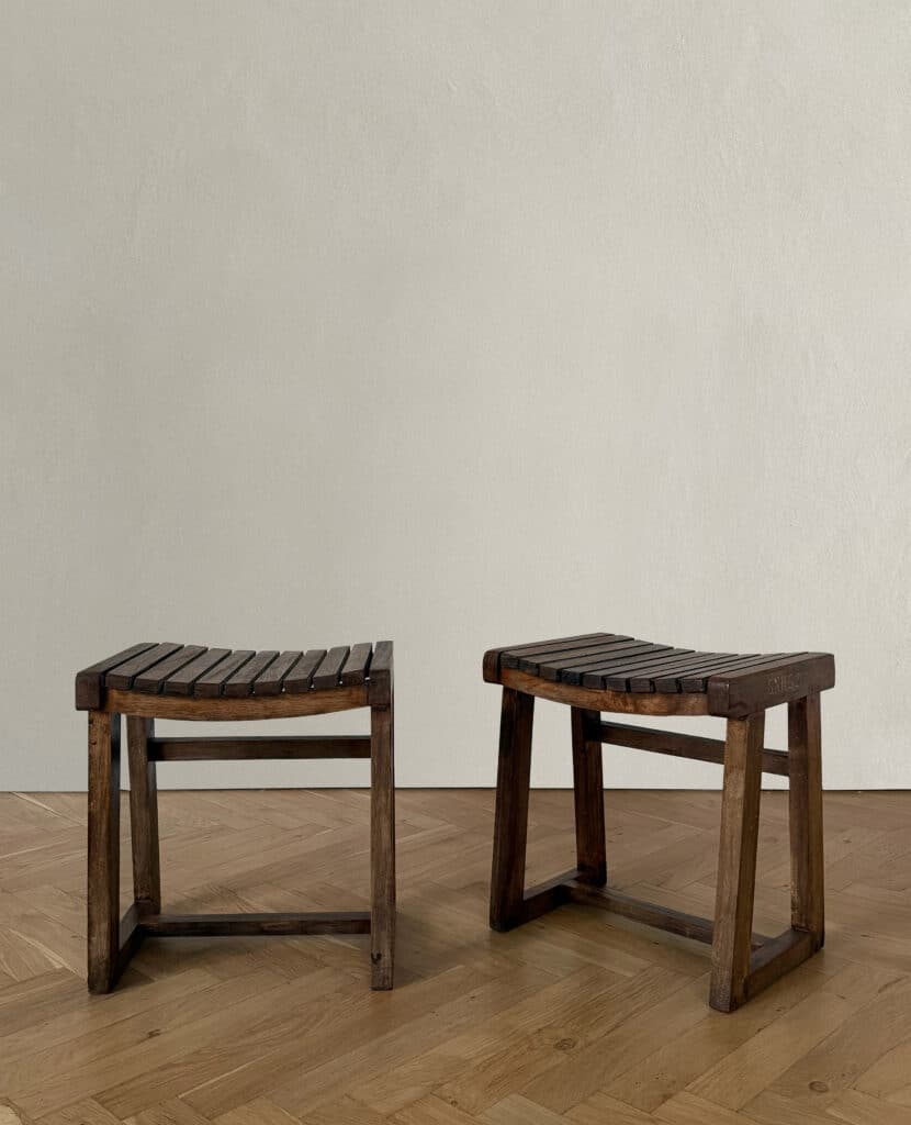 PIERRE JEANNERET, SLATTED STOOL, PJ-SI-55-A - RUBY ATELIER